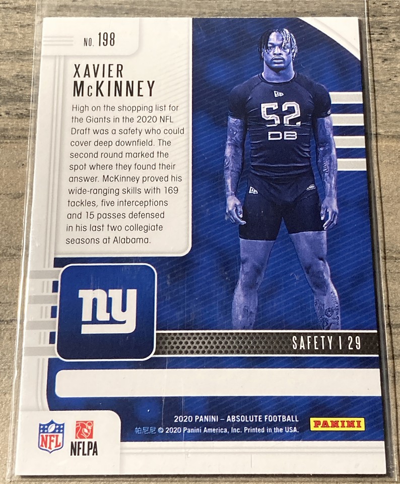 2020 Absolute XAVIER MCKINNEY Rookie Card RC #198 Giants | eBay