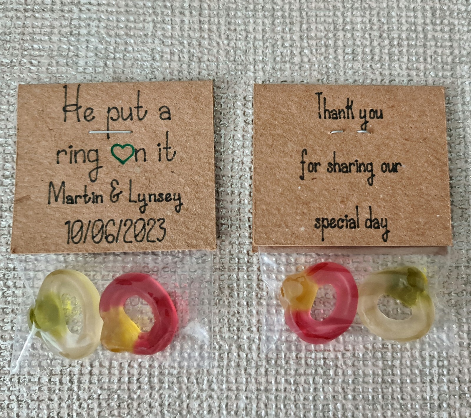 5x Engagement/Hen Do Party Favours Put a Ring On It Polos Haribo ...