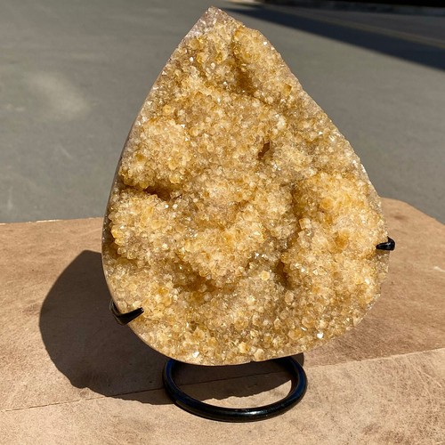 5LB - Citrine Geode - Natural Yellow Crystal - Stone w/ Stand | eBay
