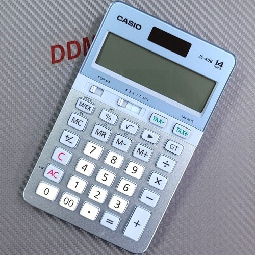 Casio JS-40B Calculator | LCD Display | TAX Function | 14 Digits | Blue ...