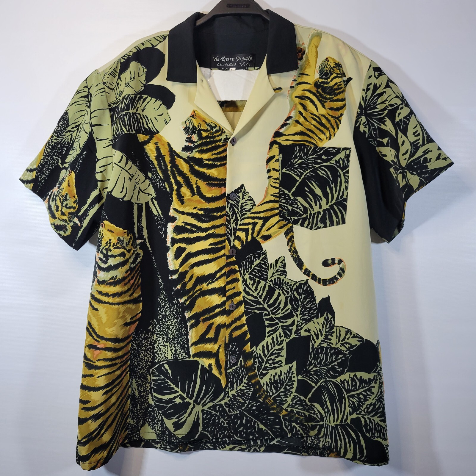 RARE VINTAGE Via Ripatti Designs Jungle Tiger Polyest… - Gem