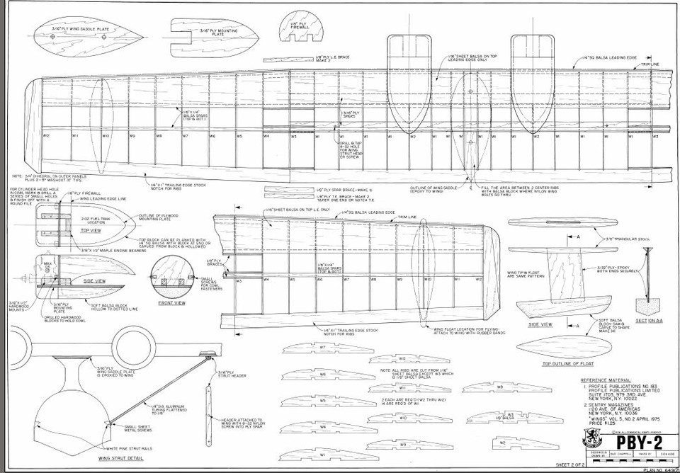 Scale PBY-2 Catalina 67" Giant Scale RC Model AIrplane Printed Plans | eBay