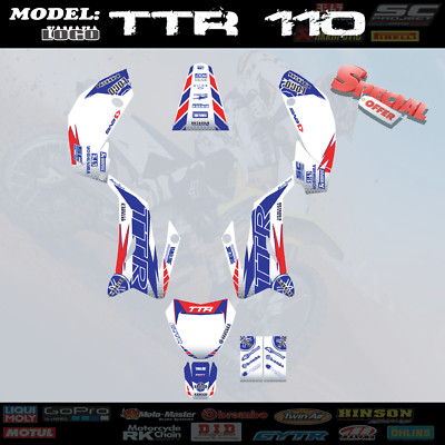 For YAMAHA 2008-2023 TTR 110 TTR110 Graphics Kit Decals YART1 Blue ...