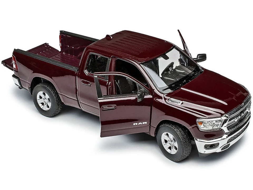 1/24 Welly 2019 Dodge Ram 1500 Pickup Truck (Maroon Dark Red) Diecast ...