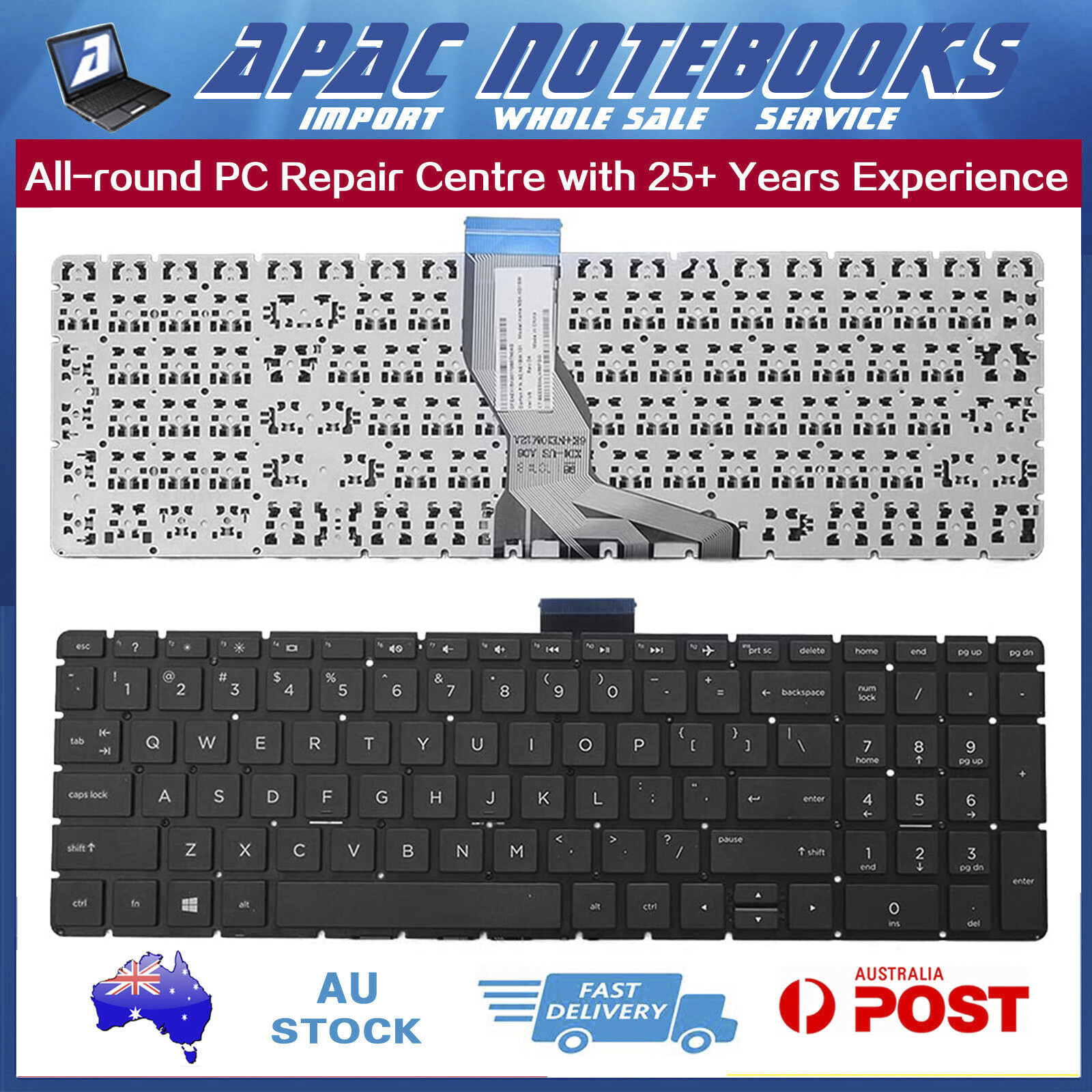 Genuine Keyboard Without Frame For HP 17-bs000 17-ak000 17g-br000 17q ...