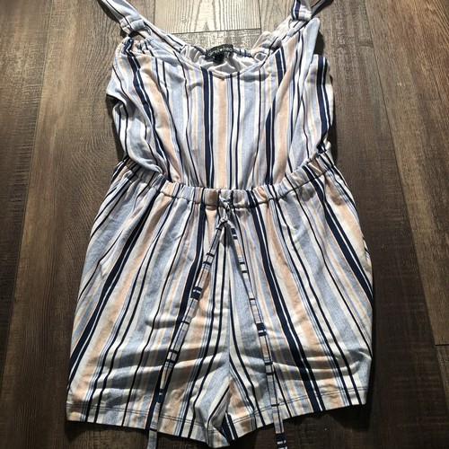 Derek Heart Striped Sleeveless Shorts Romper Womens Size Large. | eBay
