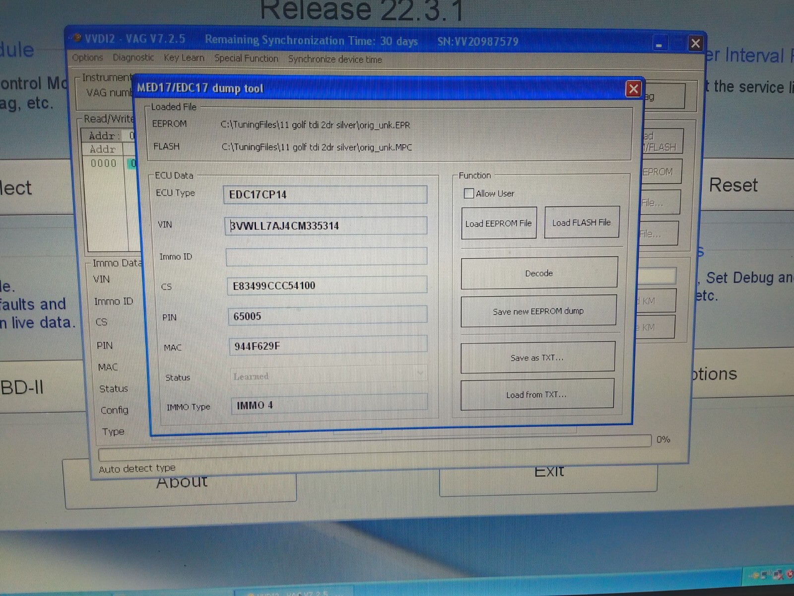 AUDI VW EDC17 IMMO DATA SERVICE 2009-2016 A3 A6 A7 A8 Jetta Golf Passat ...