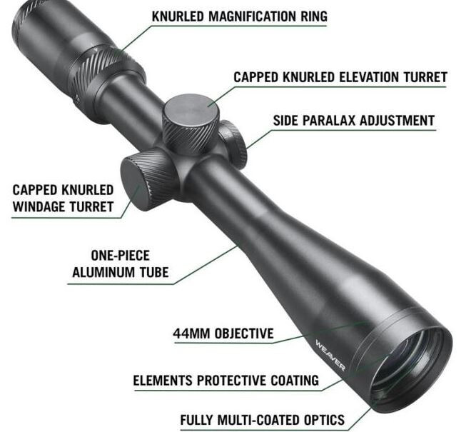 Weaver Classic Series Rifle Scope 4-16x44mm 30mm SFP Ballistic-X SIDE ...