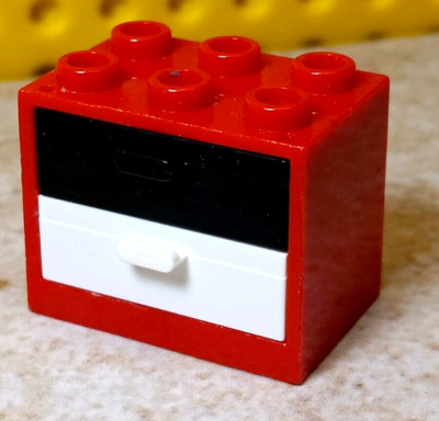 LEGO Red Dresser Black Drawer 2 Drawers Multi colored Girl Boy Bedroom ...