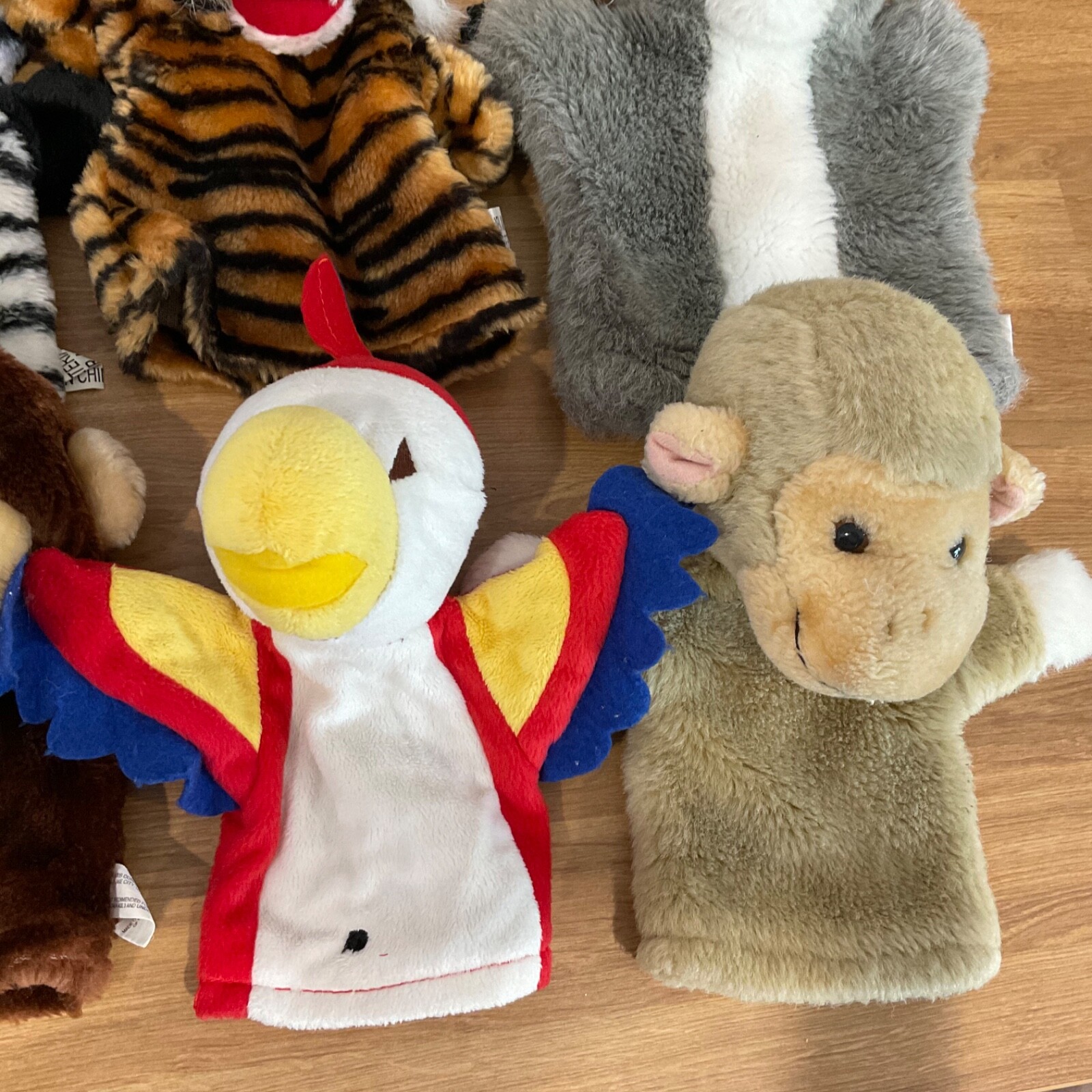 Animal Puppets Bundle x 8 ~ Koala Zebra Bird Monkey Leopard Plush Hand ...