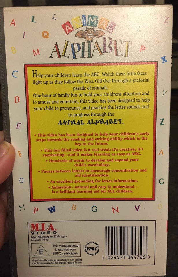 Animal Alphabet A-M Vhs Video Childrens Learning Letters Pronunciation ...
