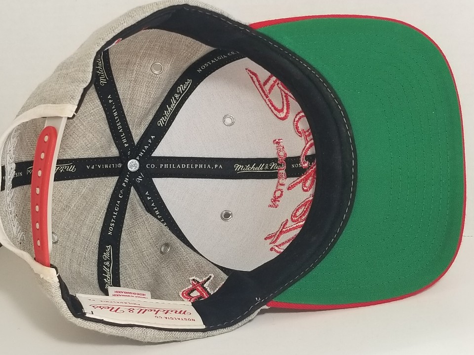 Houston Rockets Hat Mitchell & Ness Snapback Gray/Red Cap | eBay