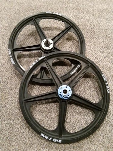 Vintage ACS Z Mag Old School BMX Wheel Set Black 20"inch 5 spoke Spin ...