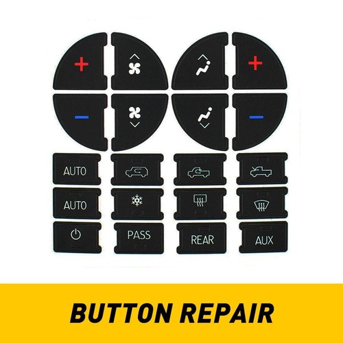 Black Vinyl AC Dash Button Repair Kit Decal Stickers Replacement for ...