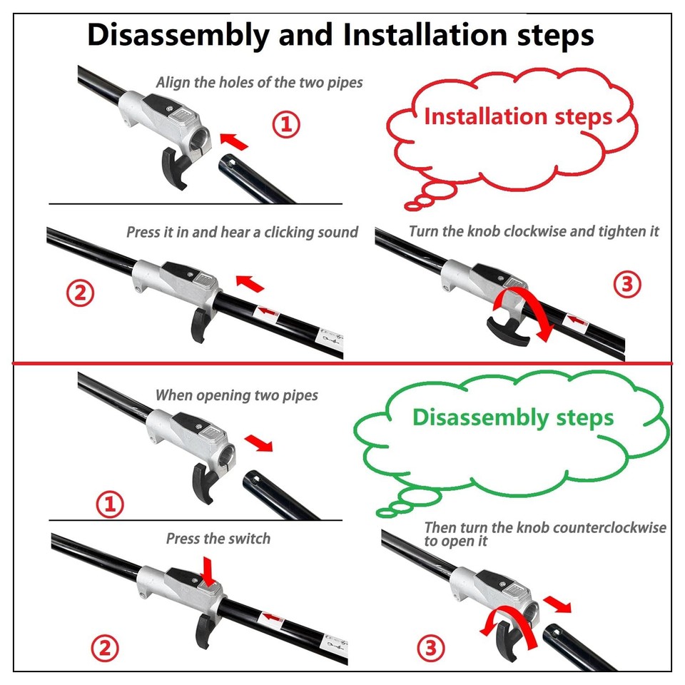 Gabasinover replacmentpart 31 inch Extension Pole Attachment Fits for ...