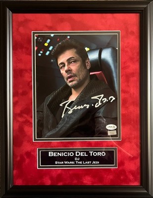 Benico Del Toro autographed signed suede framed 8x10 photo Star Wars ...