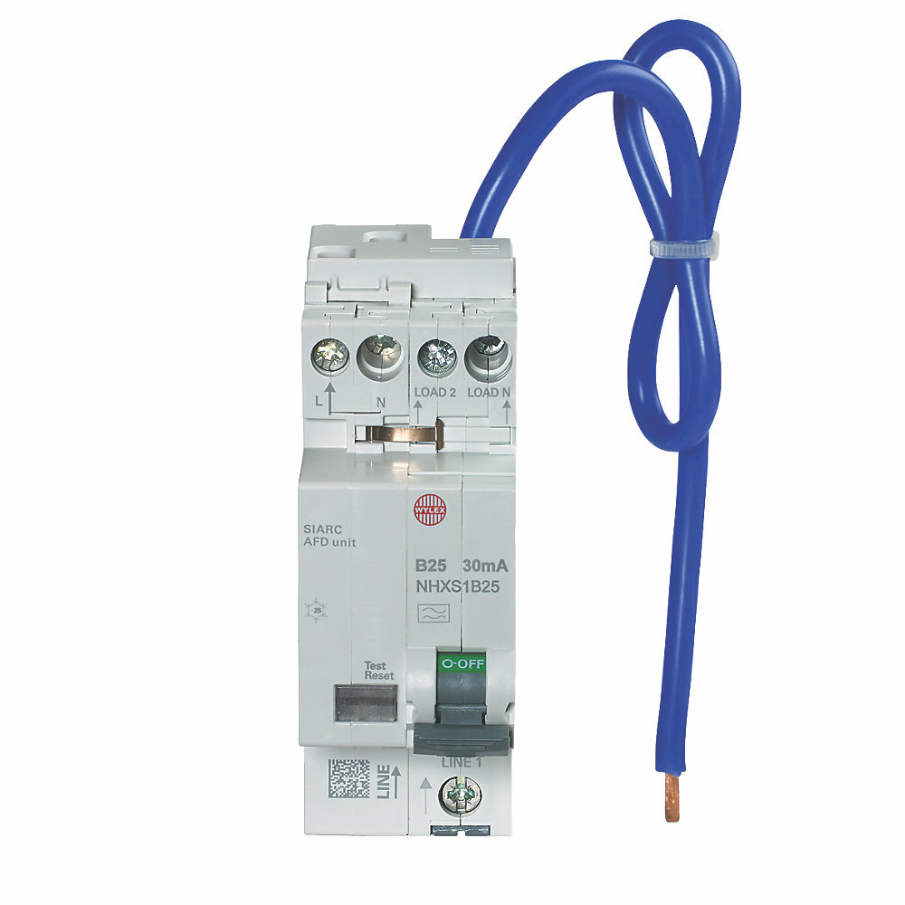 Wylex 25 Amp 30mA DP Type B AFDD RCBO Arc Fault Detection Device ...