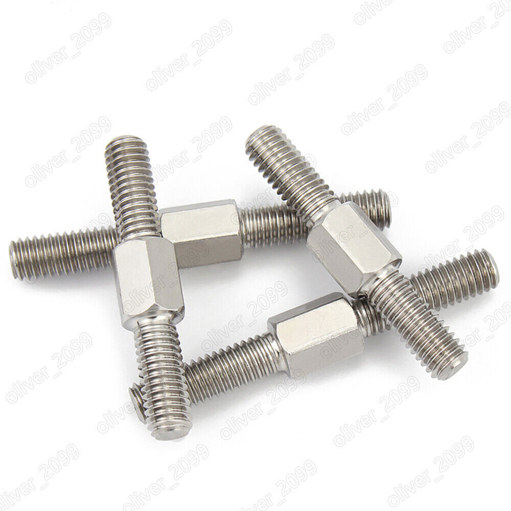 304 Stainless Steel Hex Head Double End Studs Rods Right Left hand ...