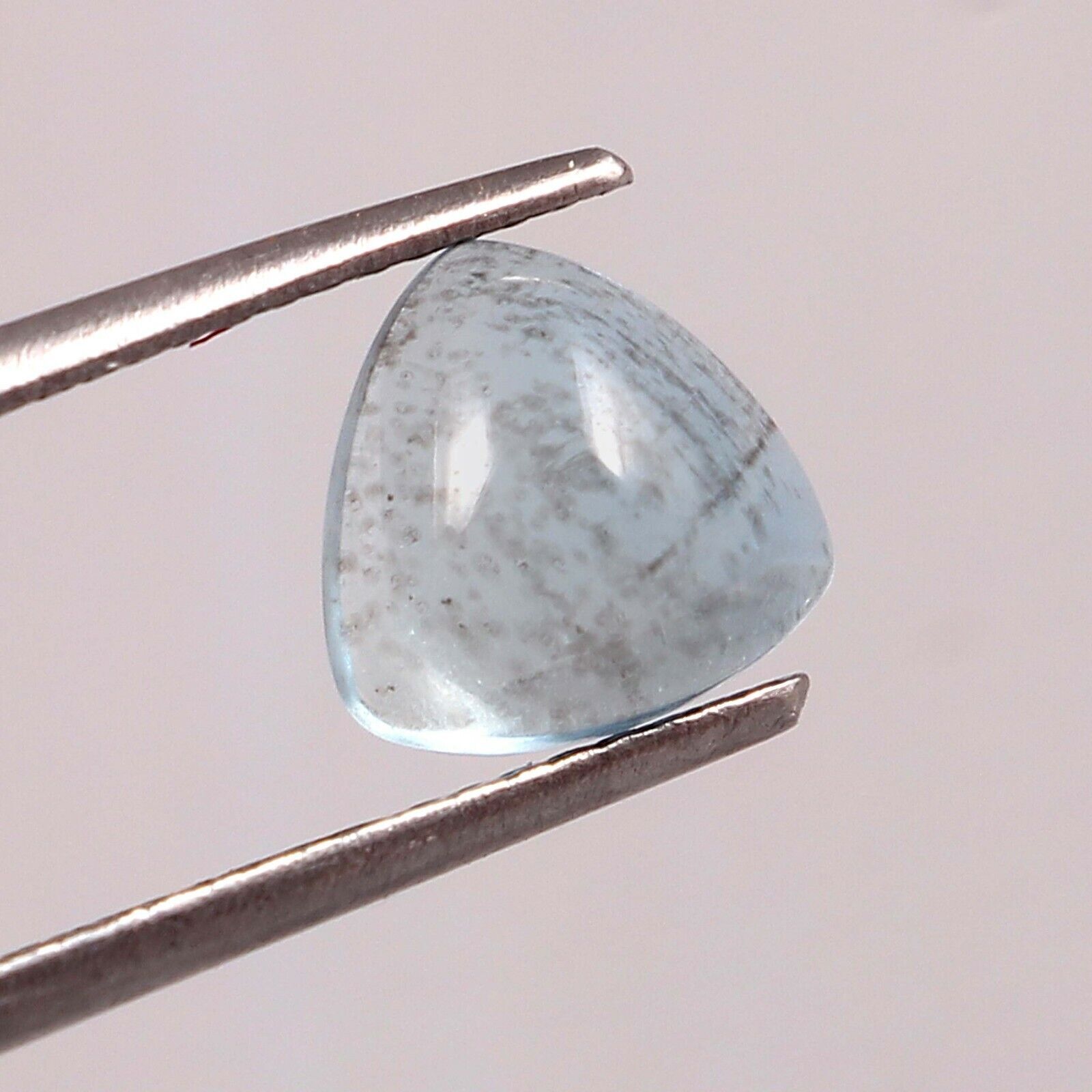8 MM Trillian Shape Natural Moss Aquamarine Loose Gemstone Cabochon 2 ...
