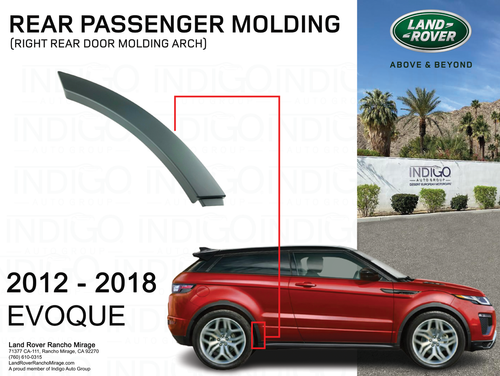 12-18 Range Rover Evoque Passenger Right Rear Wheel Arch Door Molding ...