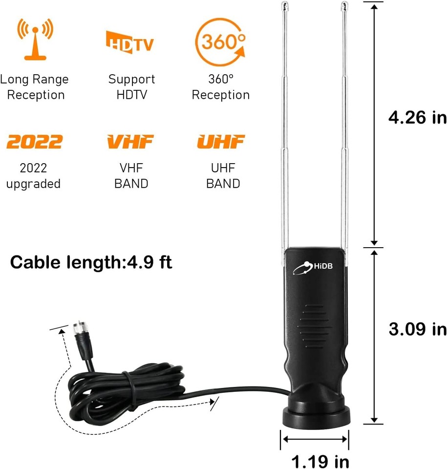 Clear TV Antenna Premium HDTV Digital Indoor Antenna Free HD TV ...