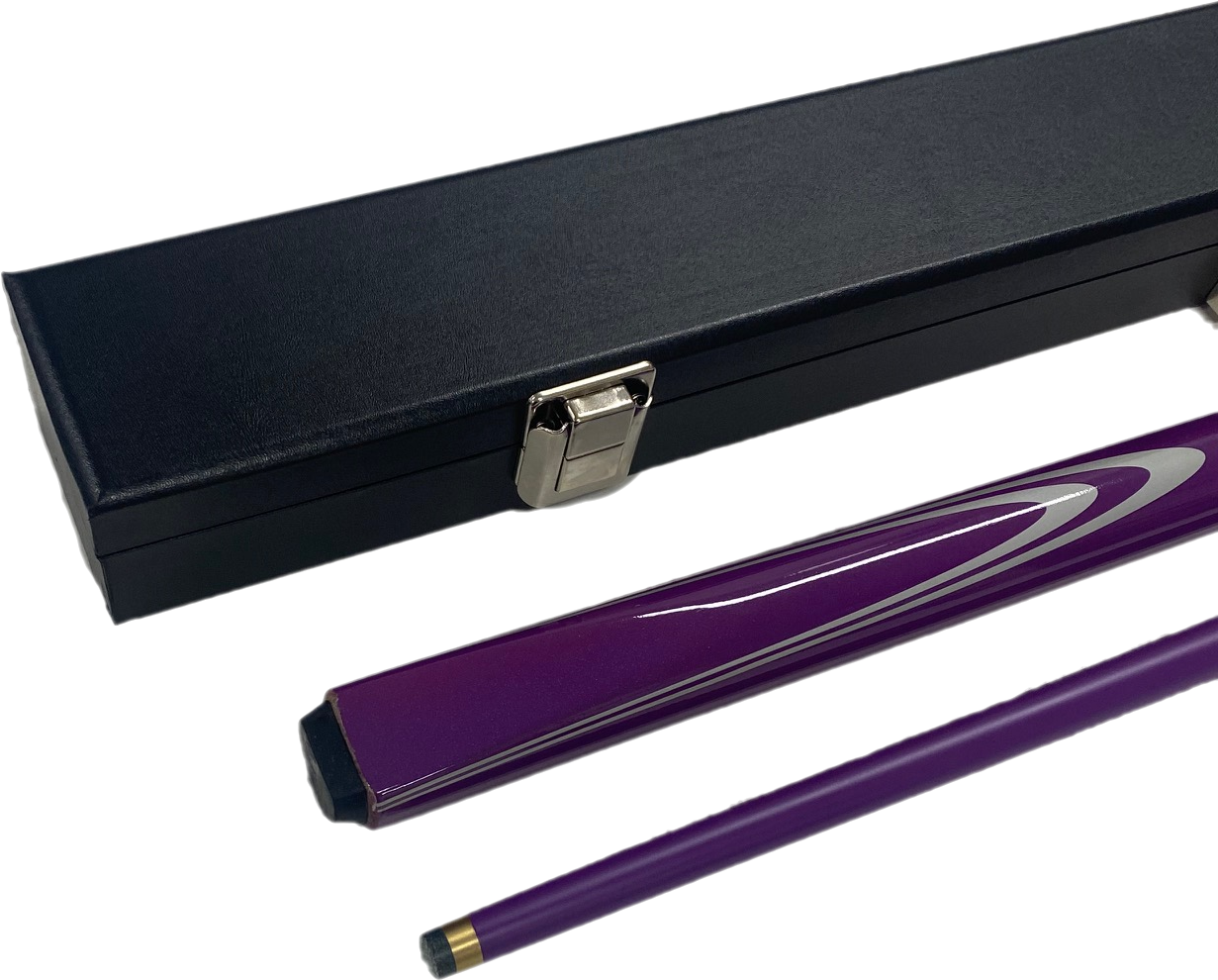 Cuemaster PURPLE Metallic Pool Snooker Billiard Cue and Black Cue Case ...