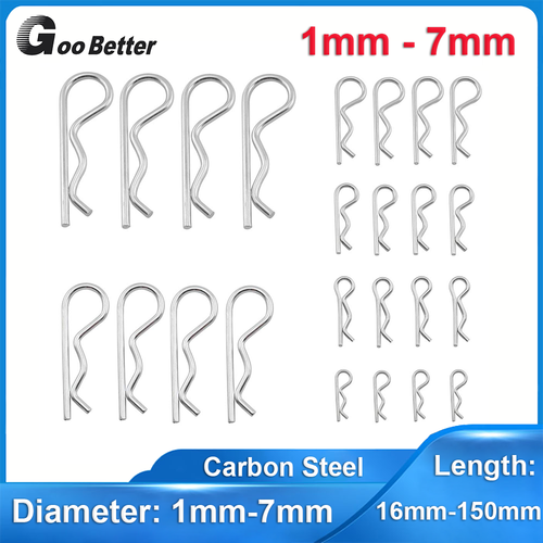 1mm-7mm R Clips for Securing Zinc Plated Clevis Pins Retaining Split ...
