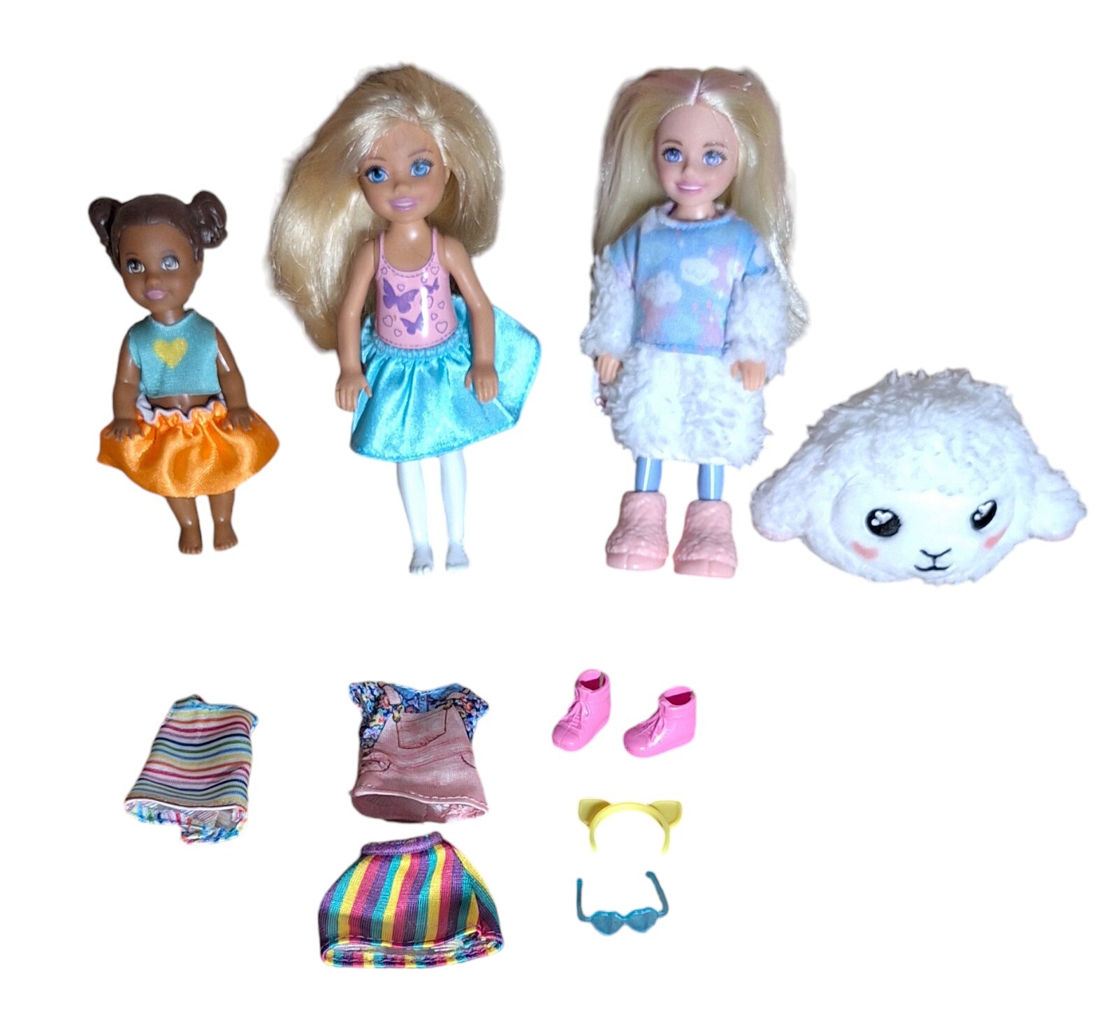 Barbie Chelsea & Friends Dolls Lot of 3 Figures Clothes & Accessories ...