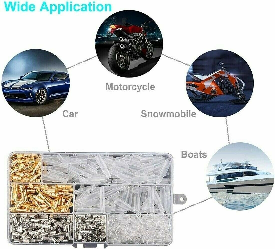 900pcs Automotive Spade Electrical Wire Connectors Kit Male Female ...