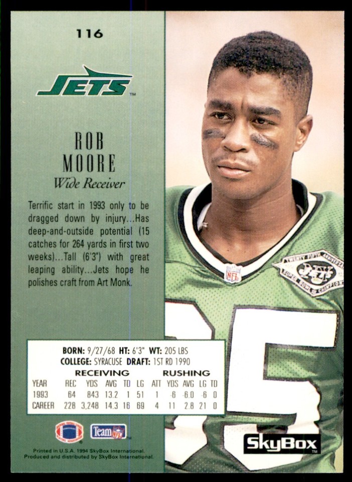 1994 Skybox Rob Moore New York Jets #116 | eBay