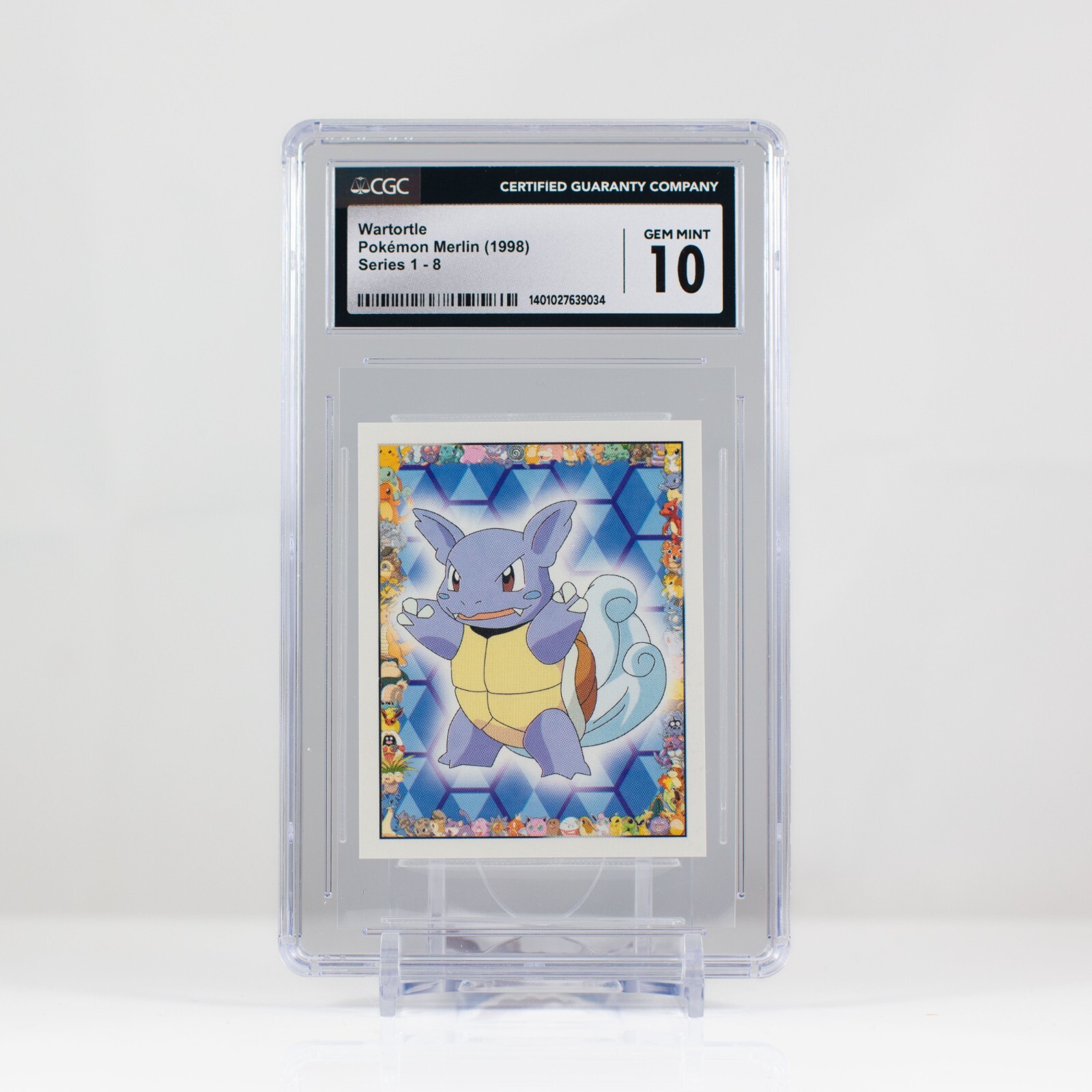 Pokemon Wartortle #8 Merlin Sticker Series 1 Topps- CGC 10 GEM MINT ...