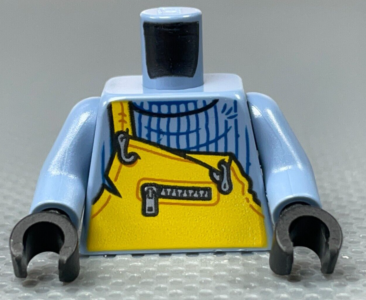 LEGO Minifigure Torso Sand Blue Turtleneck Sweater Bright Light Orange ...