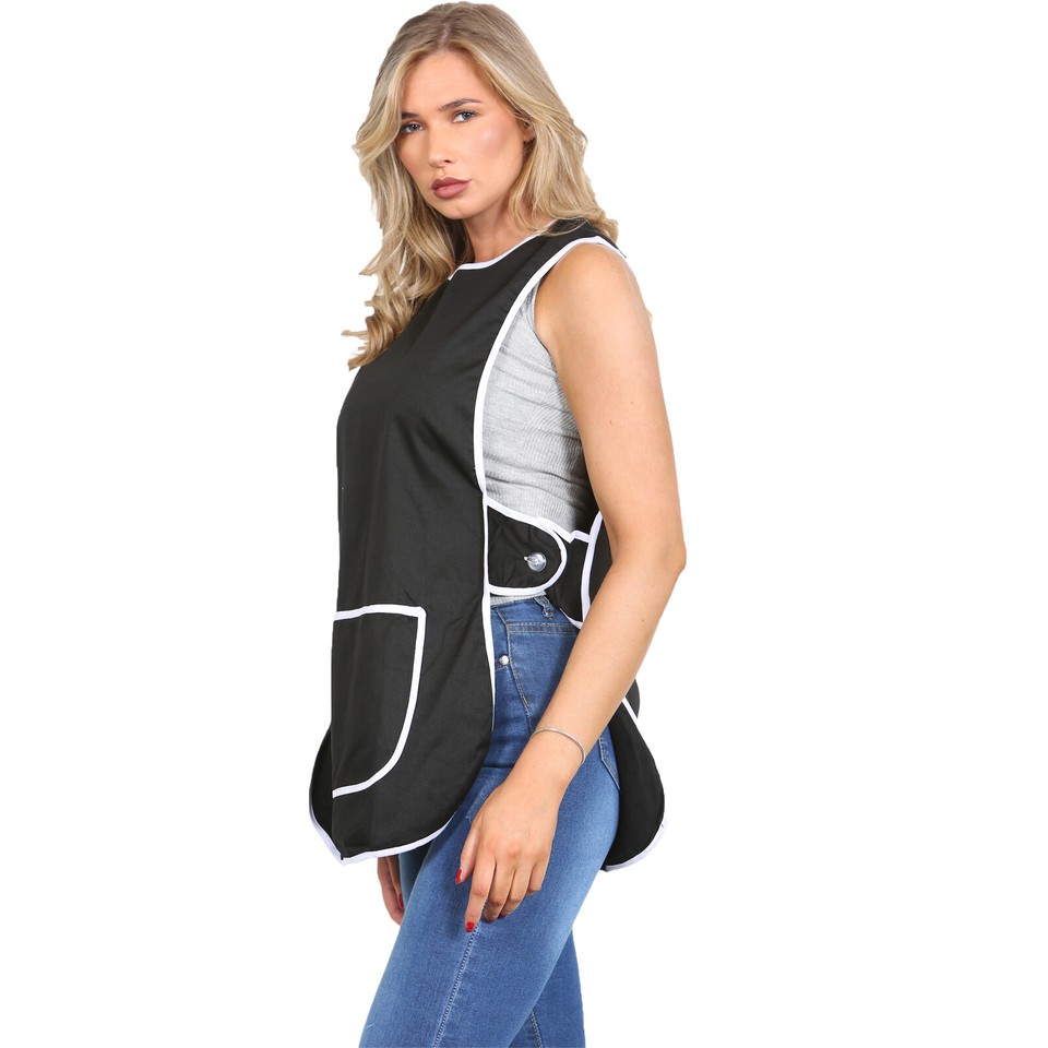 LADIES TABARD WOMENS TABBARD APRON WITH POCKET KITCHEN CLEANING CHEF ...