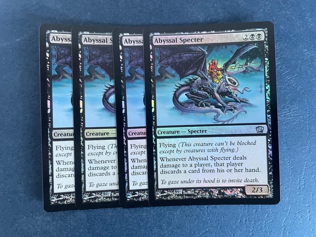 MTG 4X FOIL 8TH EDITION ABYSSAL SPECTER NM MAGIC THE GATHERING UNCOMMON ...