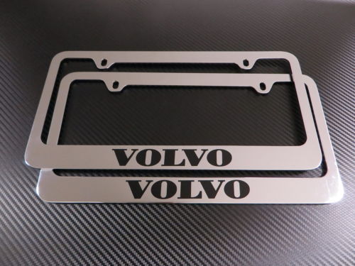 2 Brand New VOLVO chrome METAL license plate frame | eBay