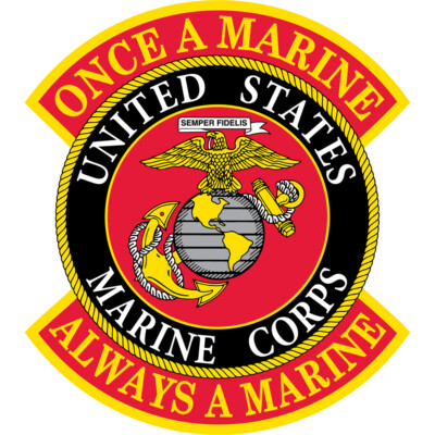 MARINE CORPS LOGO ONCE A MARINE ALWAYS A MARINE Embroidered ...