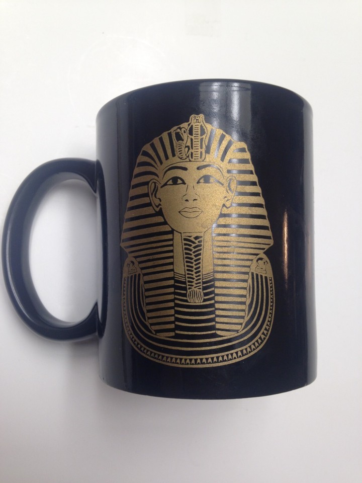 Egyptian King Tut / Pharaoh Coffee cup Tea mug black and gold | eBay