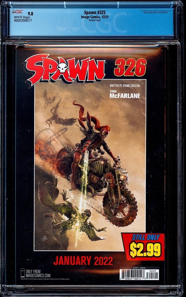 Spawn #325 CGC 9.8 Image Comics (2021) Barberi Variant Cover! L@@K! | eBay