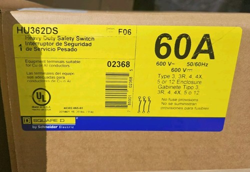 Square D - HU362DS - 60A Stainless Steel New - Non Fusible | eBay