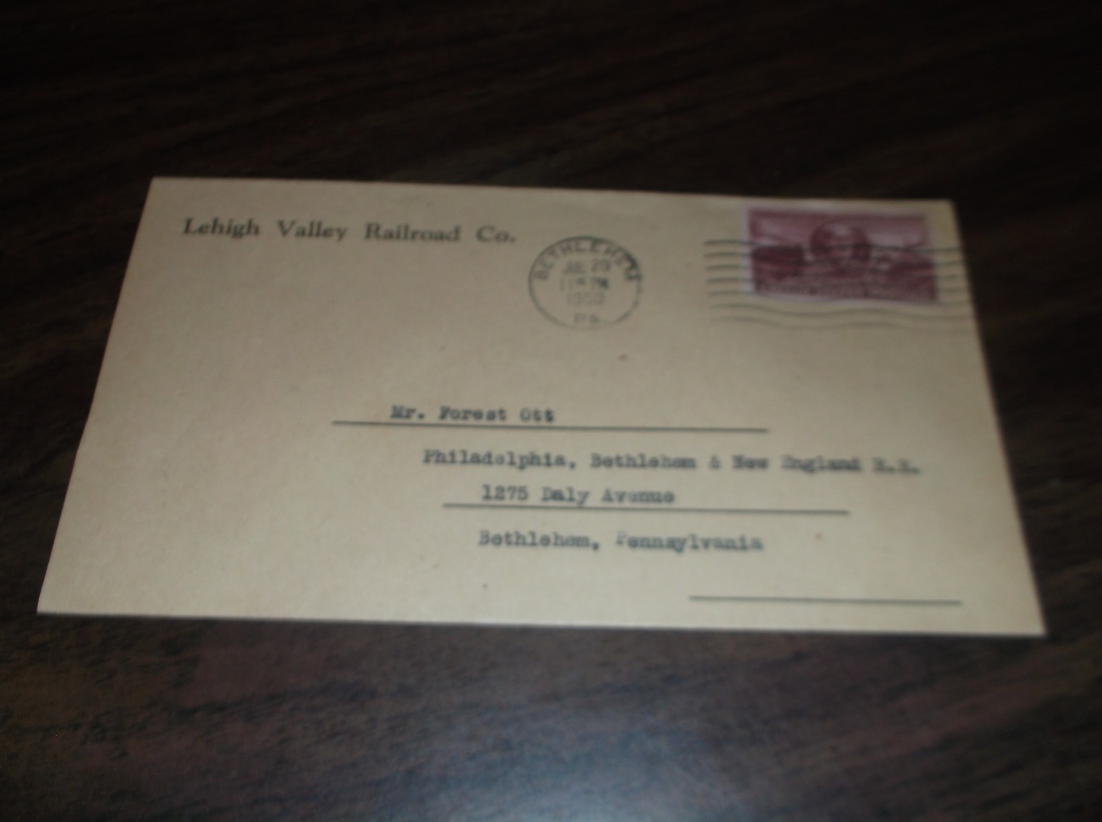 JULY 1950 LEHIGH VALLEY RAILROAD COMPANY ENVELOPE TO PB&NE RAILROAD | eBay