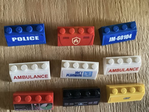 Lego Roof Tile 45° 2x4 Printed Slope Bricks 3037, Police,60104 ...