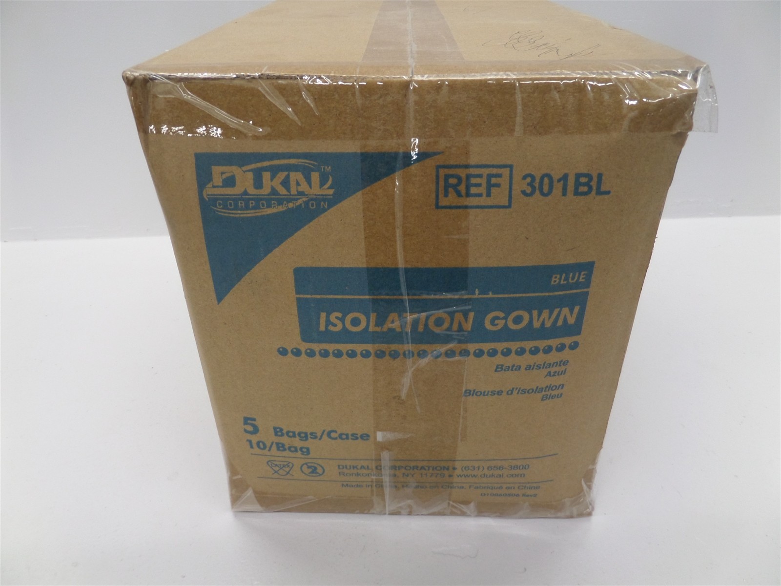 Dukal 301BL 50 Total Isolation Gowns Universal Blue - 10 Gowns/Bag 5 ...