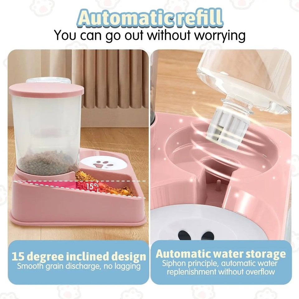 Automatic Dog Feeder Large Automatic Pet Feeder Water Dispenser for ...