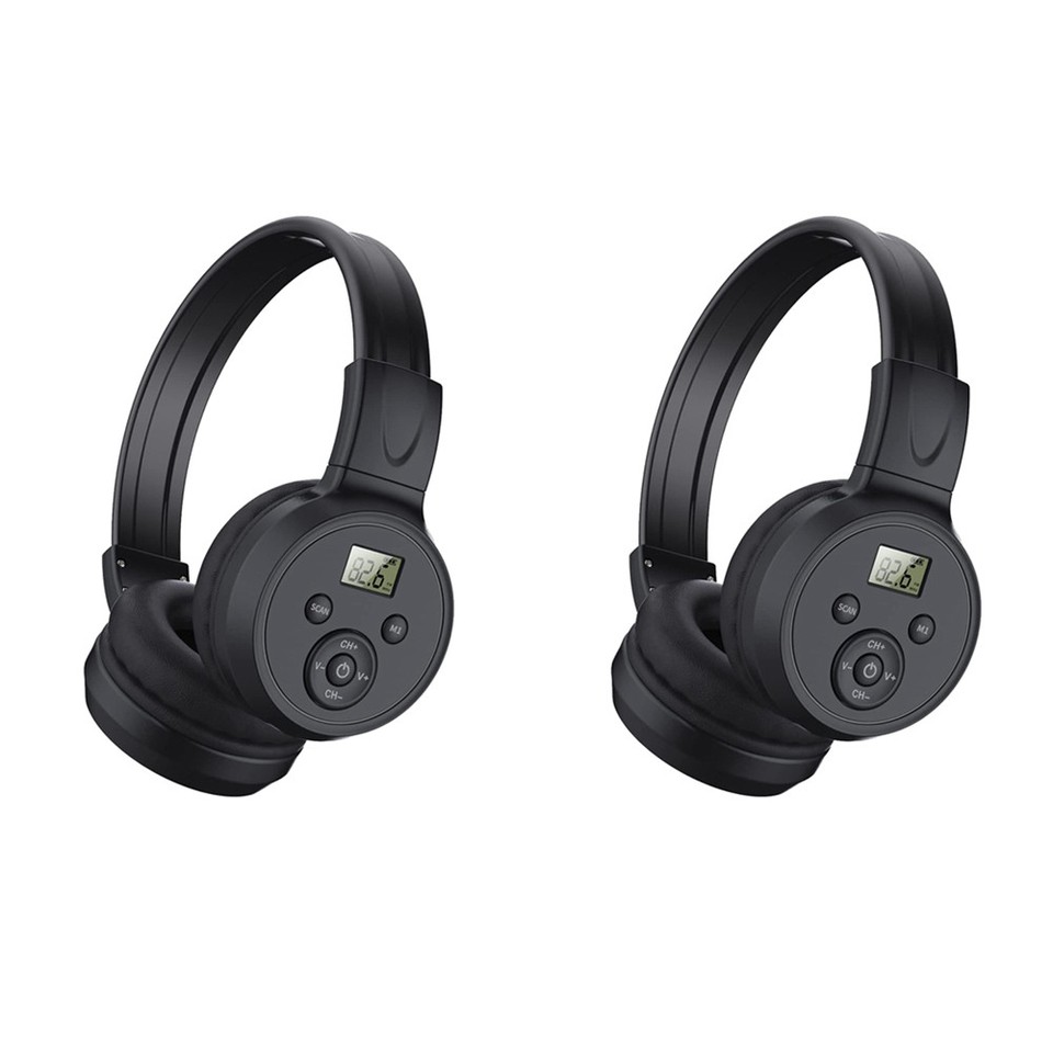 2X Cuffie Radio FM Portatili, Ricevitore Radio FM Ricaricabile per ...