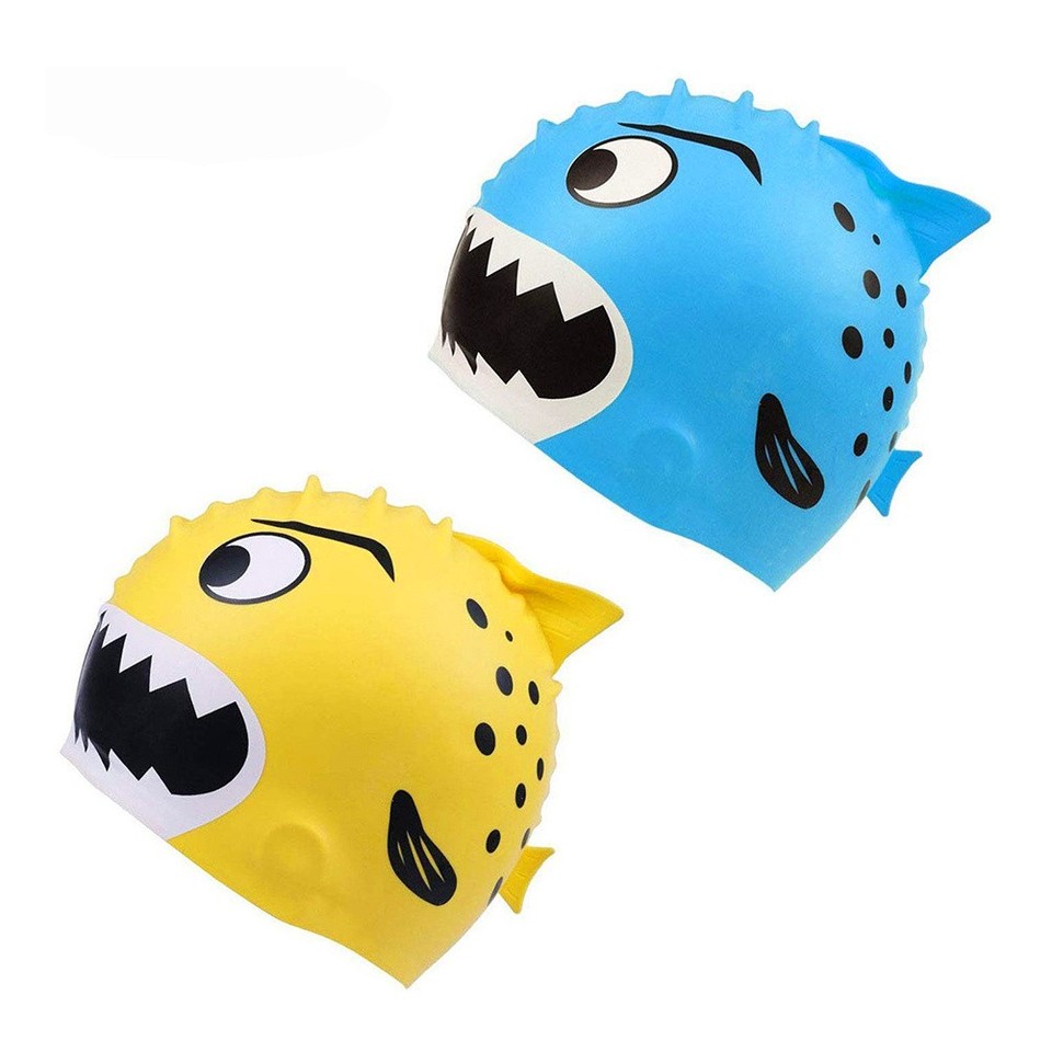 1pc Comfortable Cartoon Fish Pattern Silicone Swimming Hat Waterproof ...