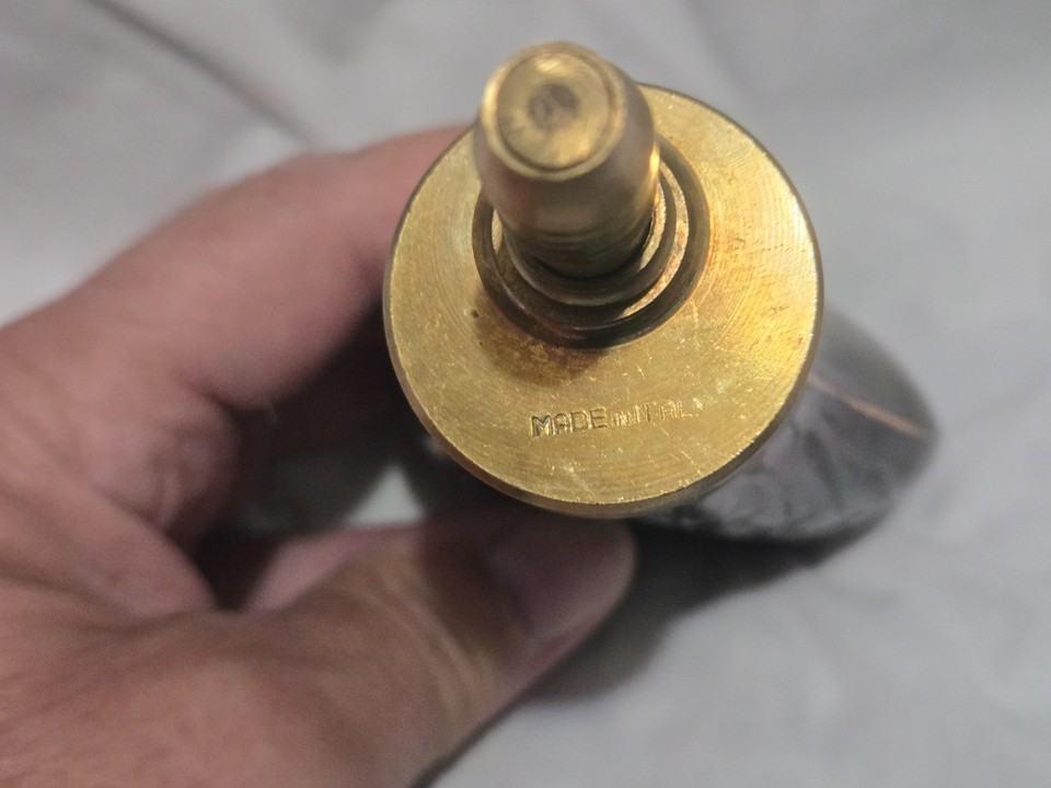 COPPER/BRASS CANNON, GUNS CROSSED ORNATE BLACK POWDER FLASK MADE IN ...