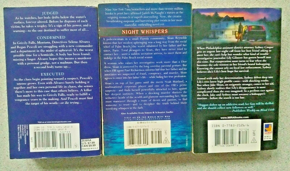 3 book PB Lot THE SEARCH, NIGHT WHISPERS by McNaught & DESERVES TO DIE ...