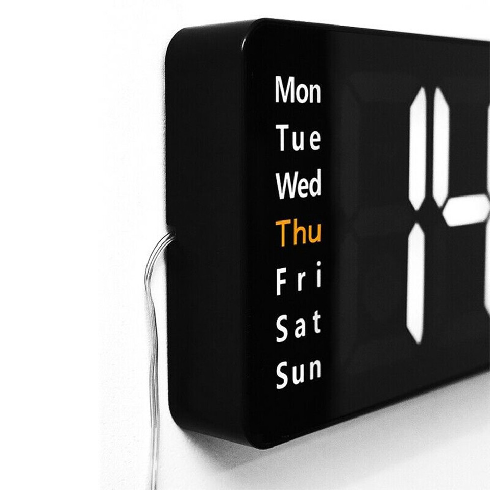 Large LED Digital Wall Clock Temperature Date Day Display Electronic ...