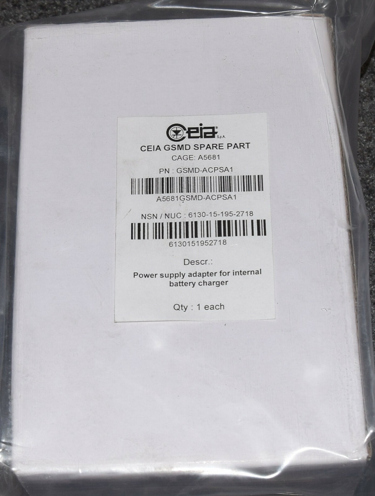 CEIA CMD MILITARY METAL DETECTOR INTERNAL BATTERY CHARGER AC POWER ...