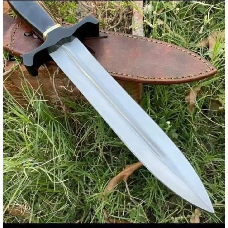 Dagger Knife Custom Handmade Double Edge Knife D2 Tool Steel Survival ...